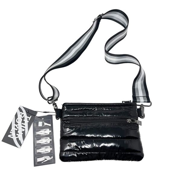 THINK ROYLN | Bags | New Think Royln Pearl Black Stripe Strap Bum Bag ...